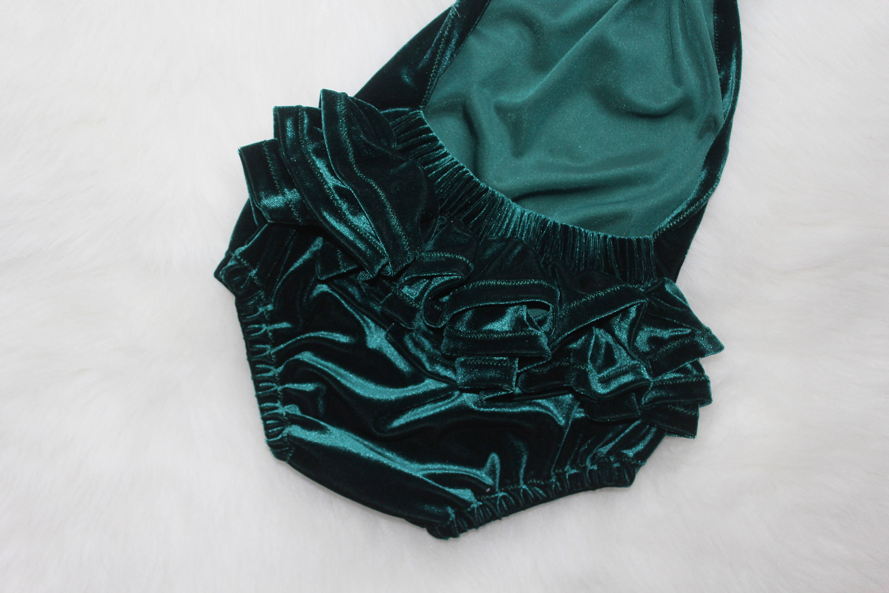 Velvet Ruffle Back Baby Toddler Romper | Etsy