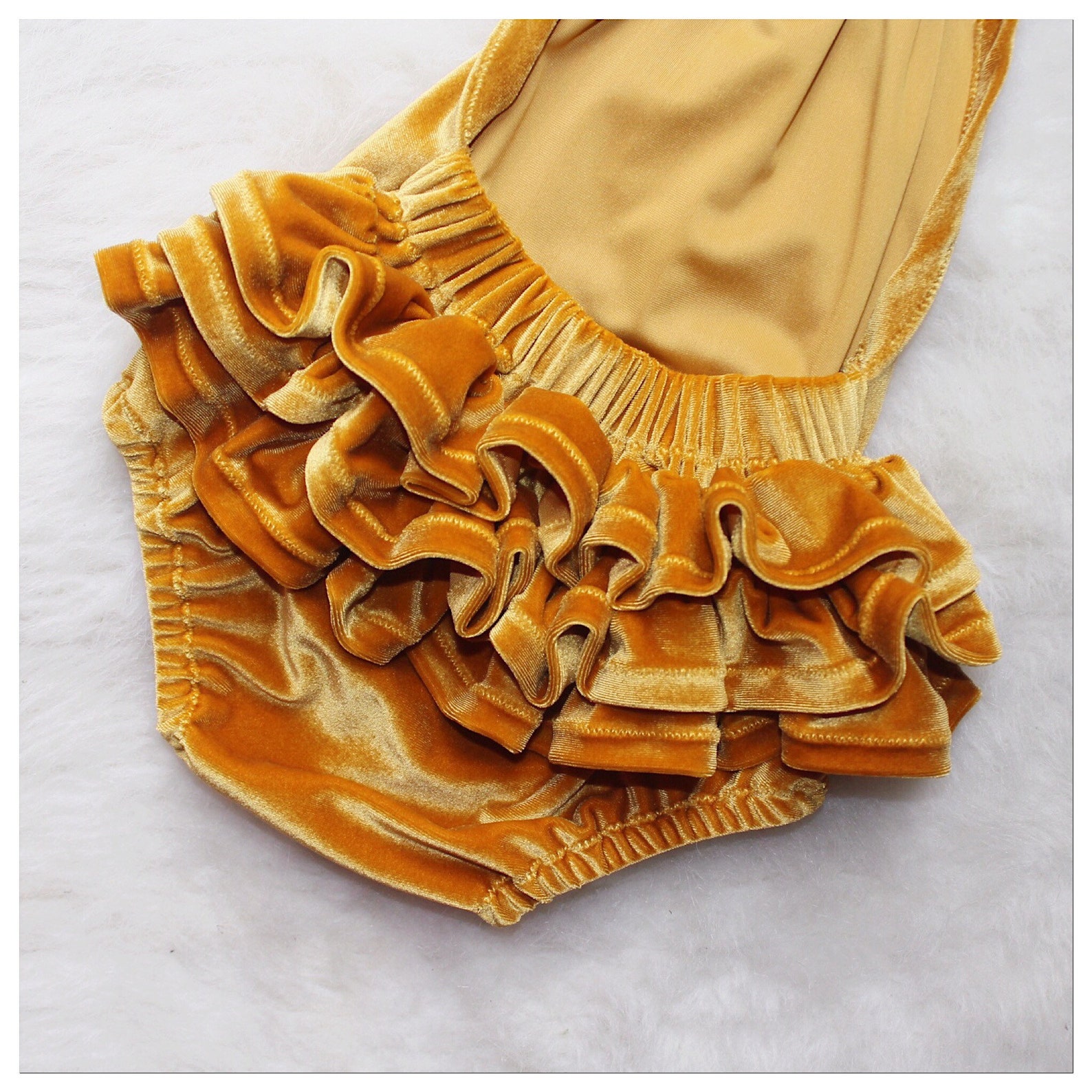 Velvet Ruffle Back Baby Toddler Romper - Etsy
