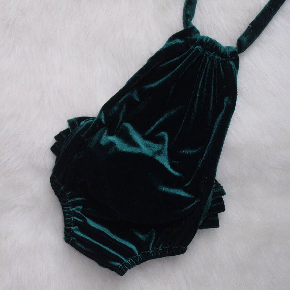 Velvet Ruffle Back Baby Toddler Romper | Etsy