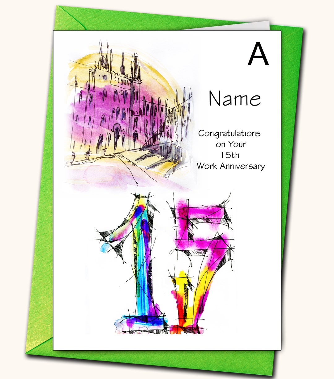 Your Work, Job, Wedding Anniversary, Any Number, Personalised Card ...