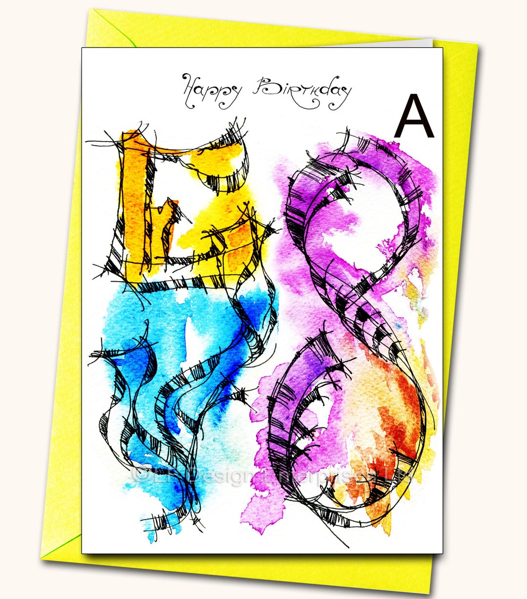 58th Birthday Greeting Card, Personalised Cards, Any Name on the Cards ...