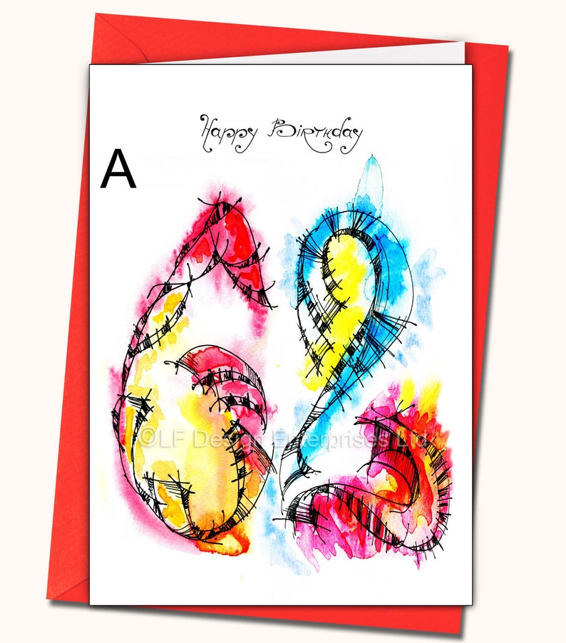 62nd EXTRA LARGE Birthday Greeting Card A48''x - Etsy