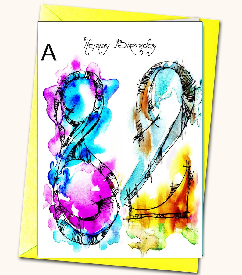 82nd Birthday Greeting Card, Personalised Cards, Age Specific Birthday ...