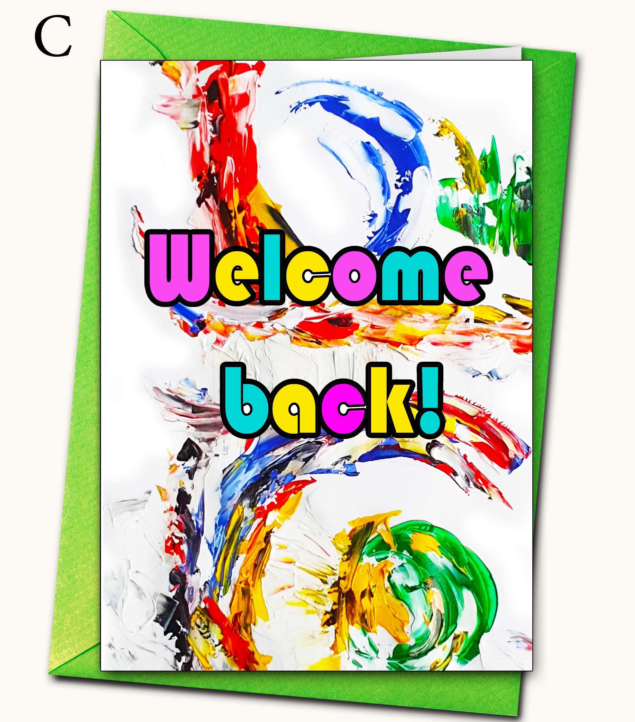 EXTRA LARGE, A4, Welcome Back, Handmade Greeting Card, Personalised ...