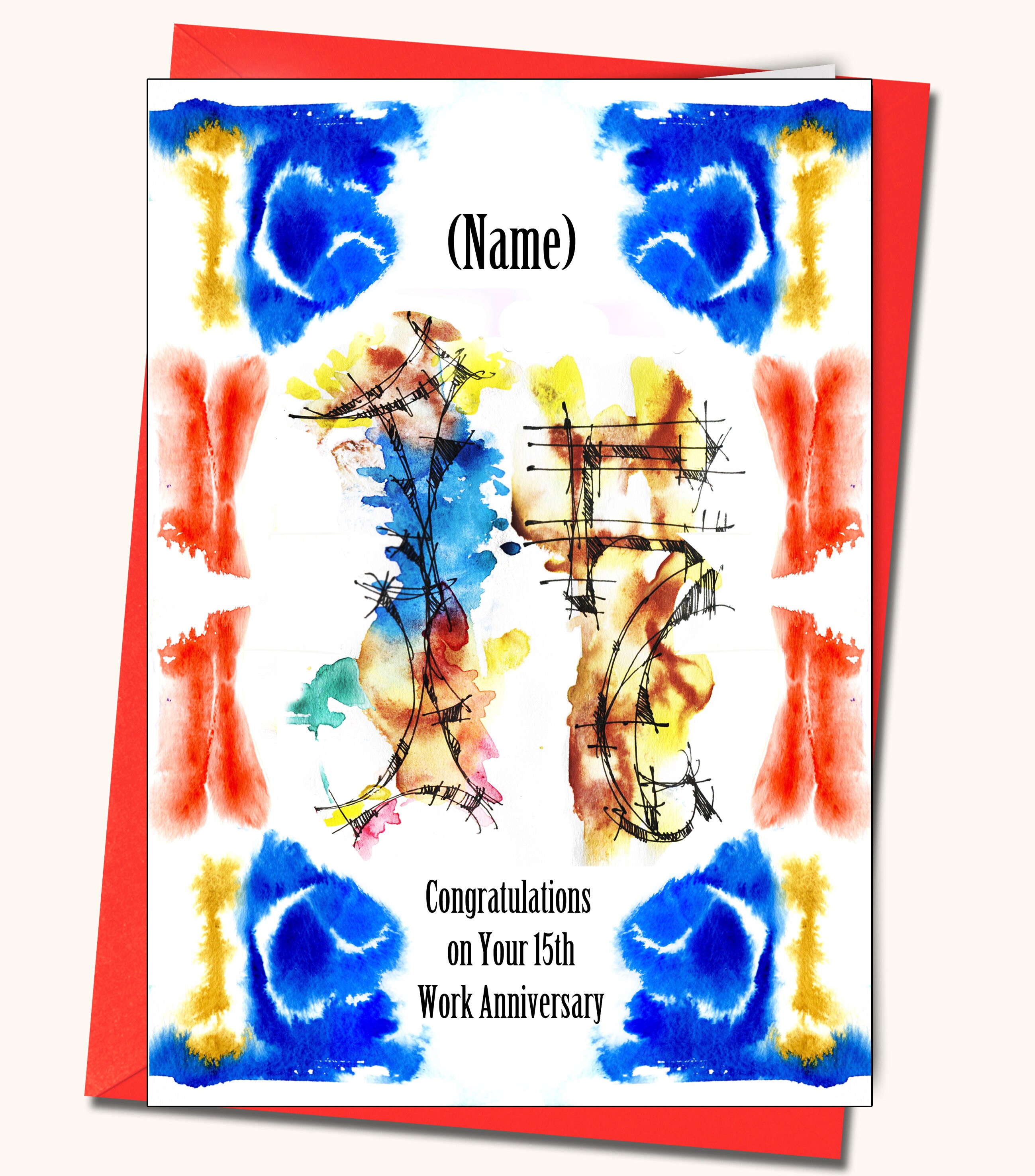 Your Work, Job, Wedding Anniversary, Any Number, Personalised Card ...