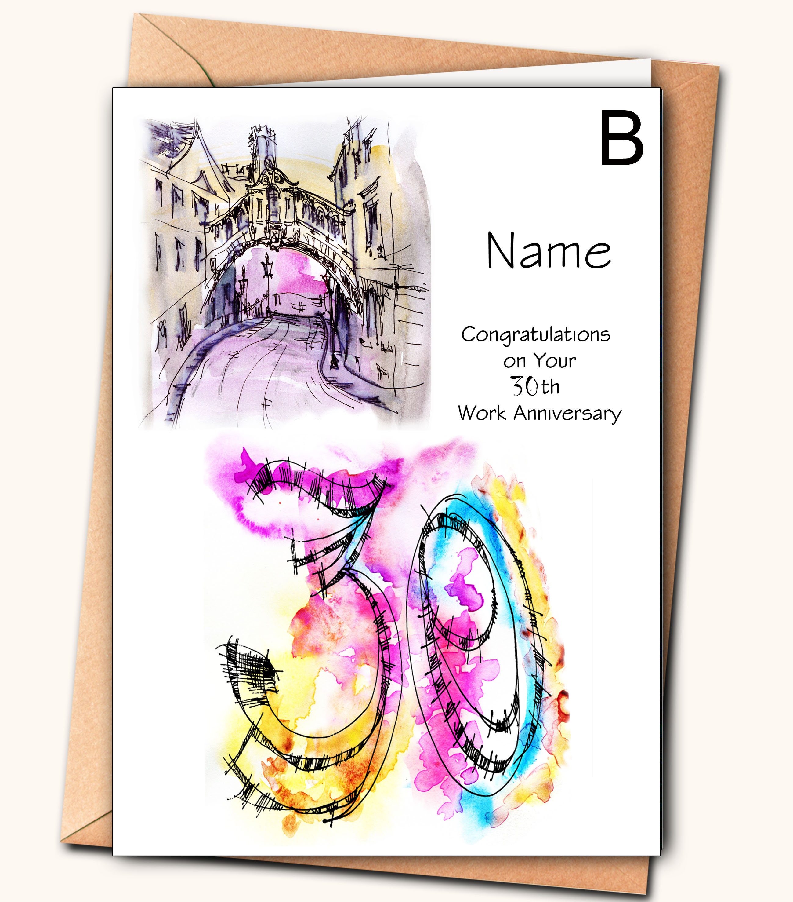 EXTRA LARGE Anniversary Card, Job, Work, Wedding, Personalised, Oxford ...