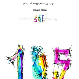 105th Birthday Greeting Card, Watercolour Card, Personalised Cards,age ...