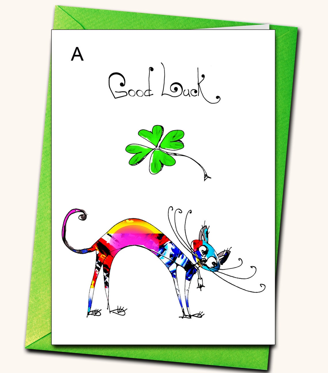 GOOD LUCK Greeting Card, Personalised Cards, Any Name on the Cards ...