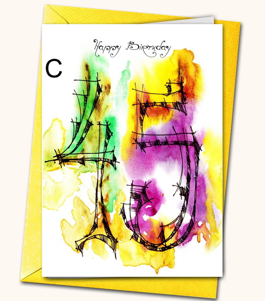 45th Birthday Greeting Card, Personalised Cards, Age Specific Birthday ...