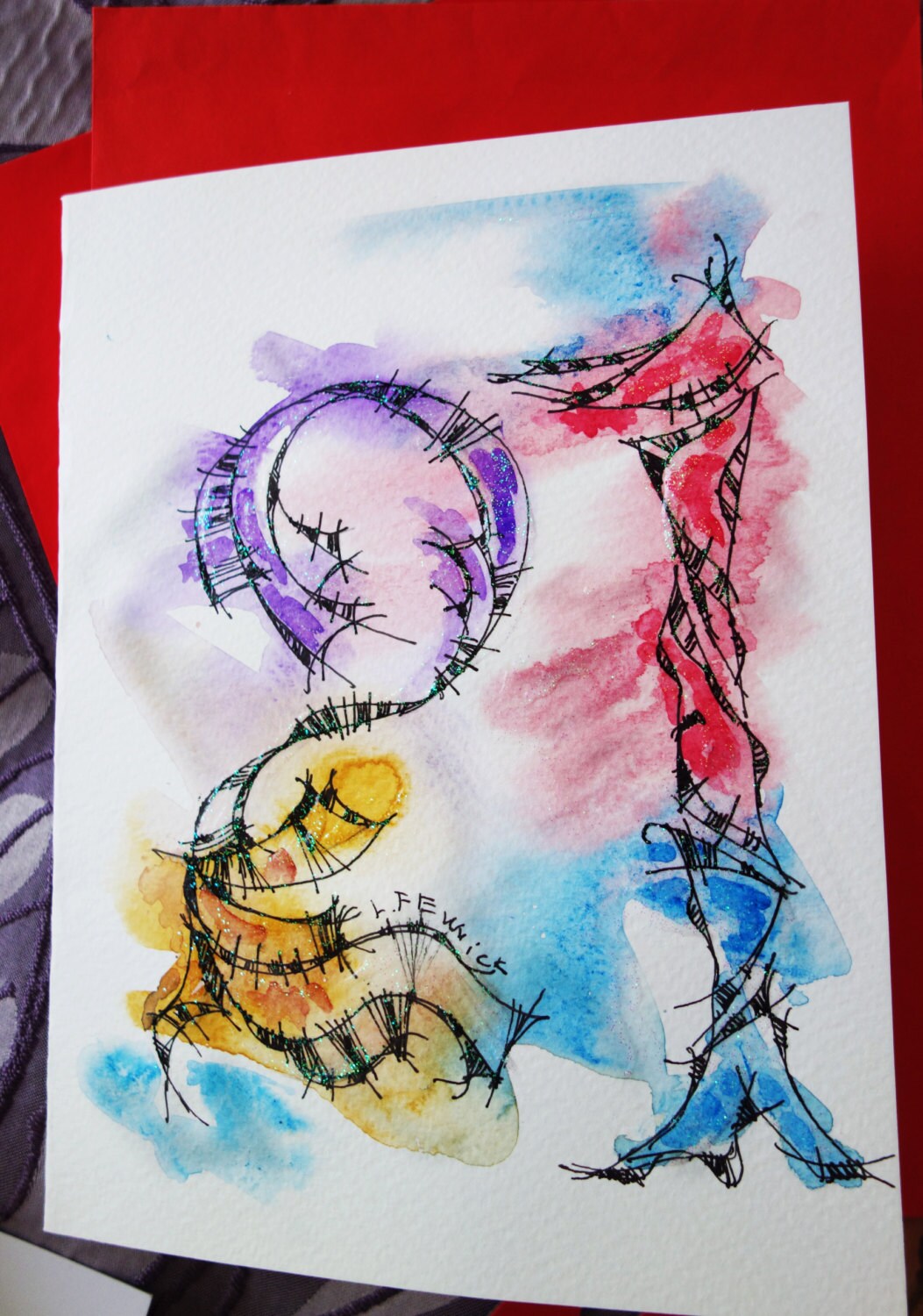 21st Birthday Hand Painted Original ART Greeting Card, One-of-a-kind ...