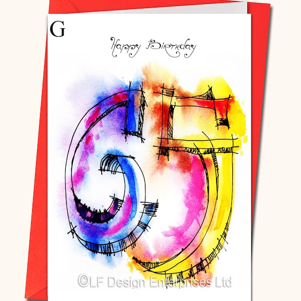 Large 65th Birthday Card - Etsy