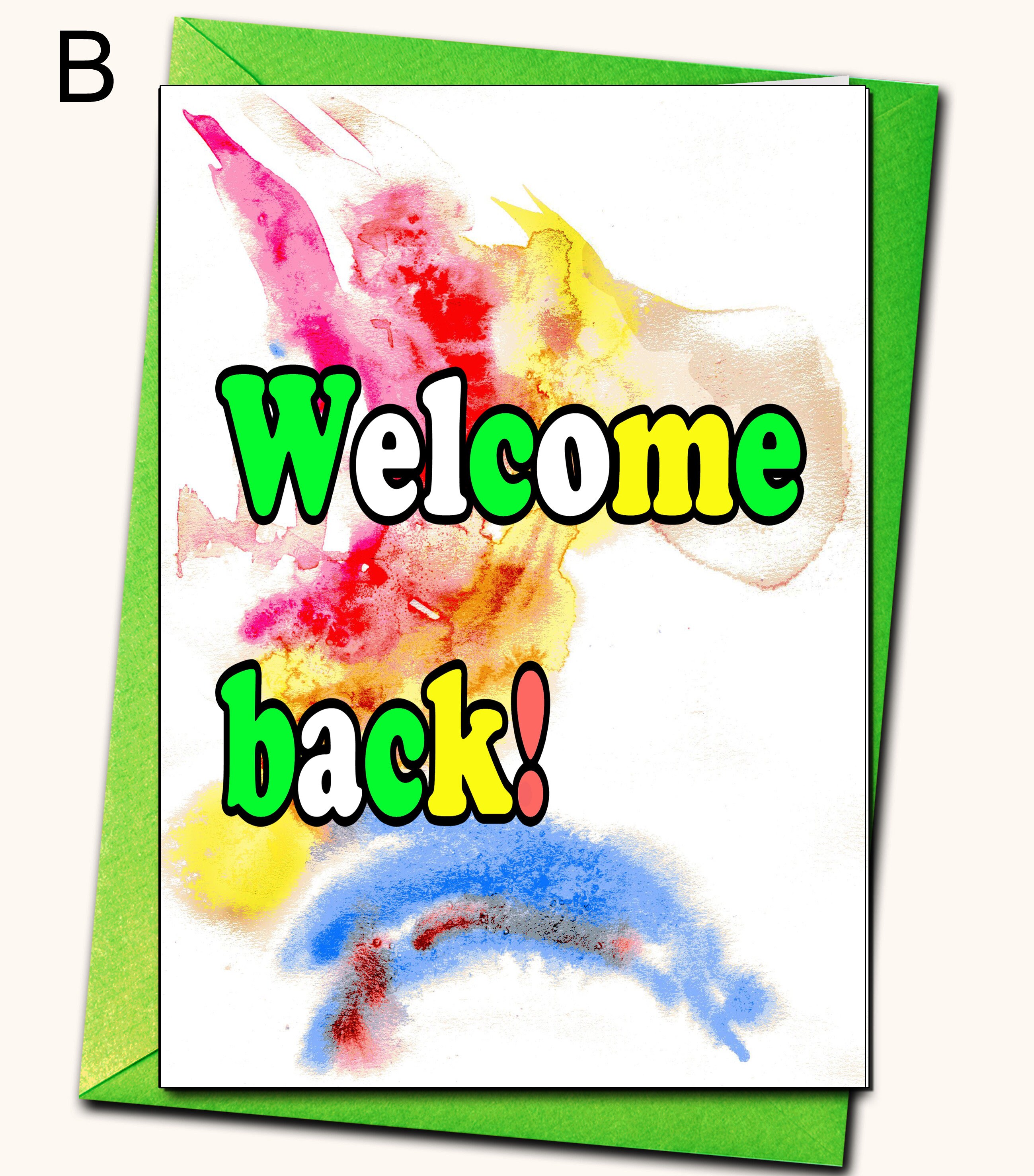 EXTRA LARGE, A4, Welcome Back, Handmade Greeting Card, Personalised ...