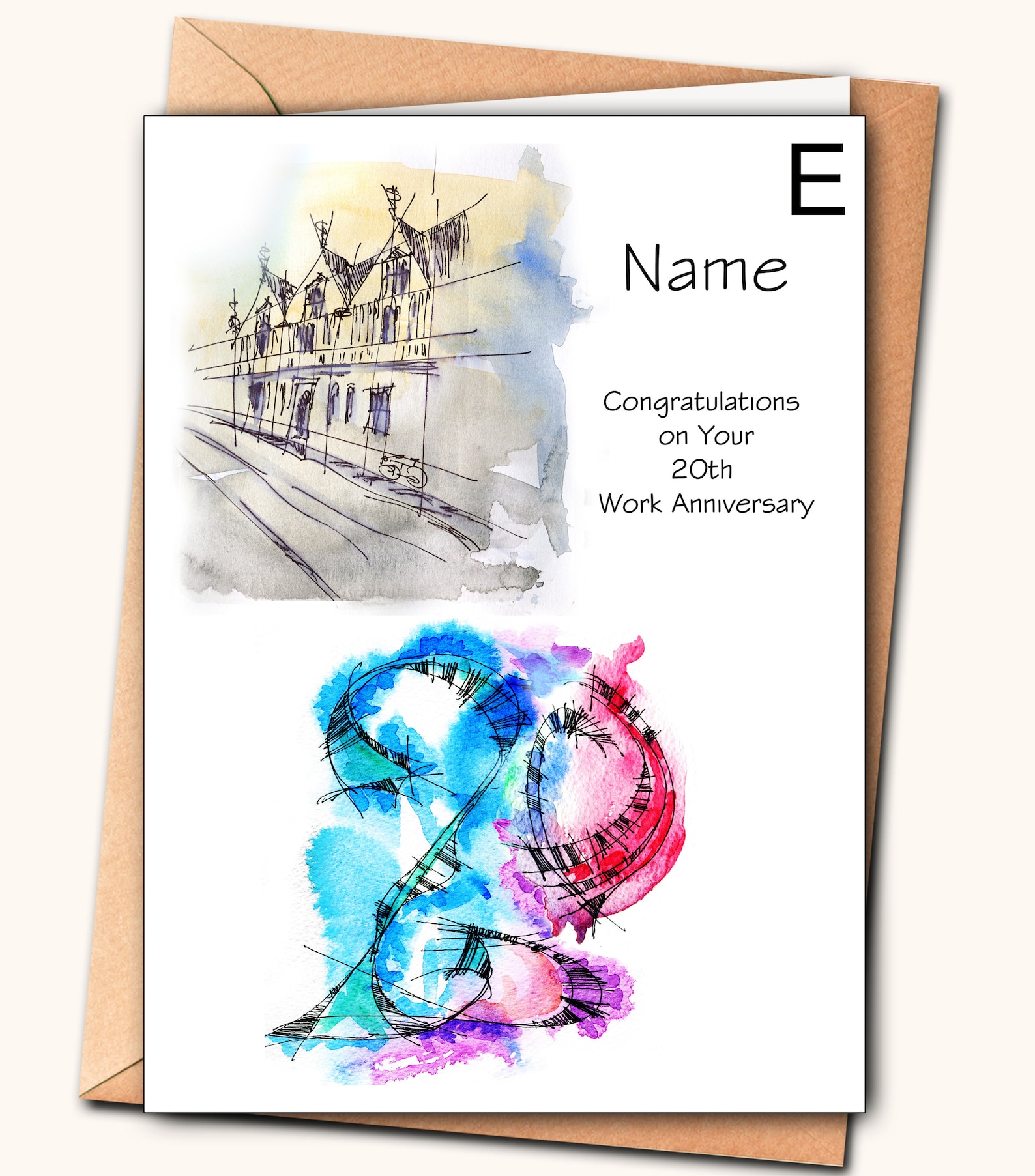 Your 1st, 5th, 10th, 20th, Any Year Job Anniversary Card, Personalised ...