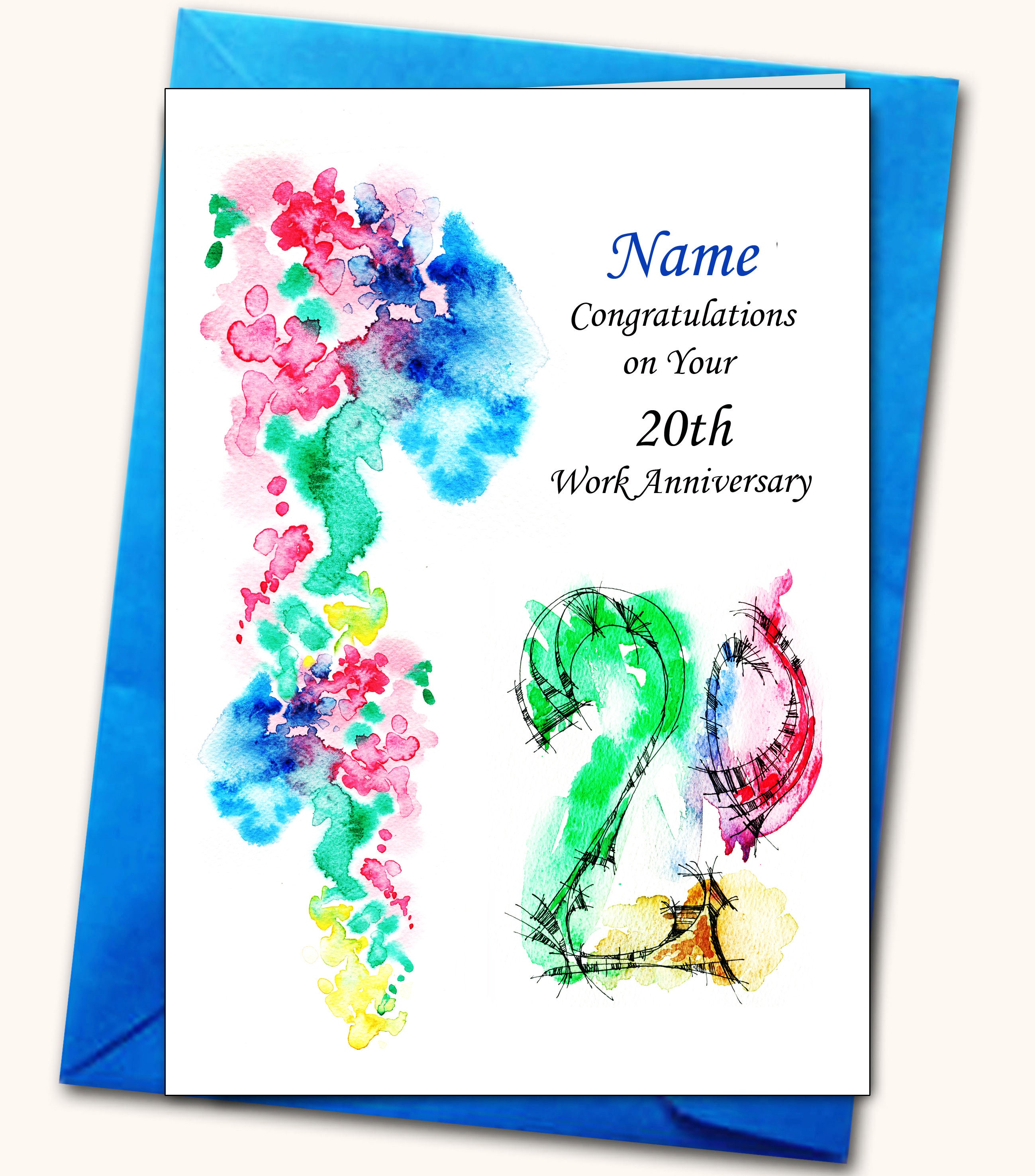 Job, Work Anniversary, EXTRA LARGE Greeting Card, A4,(8''x 11 ...