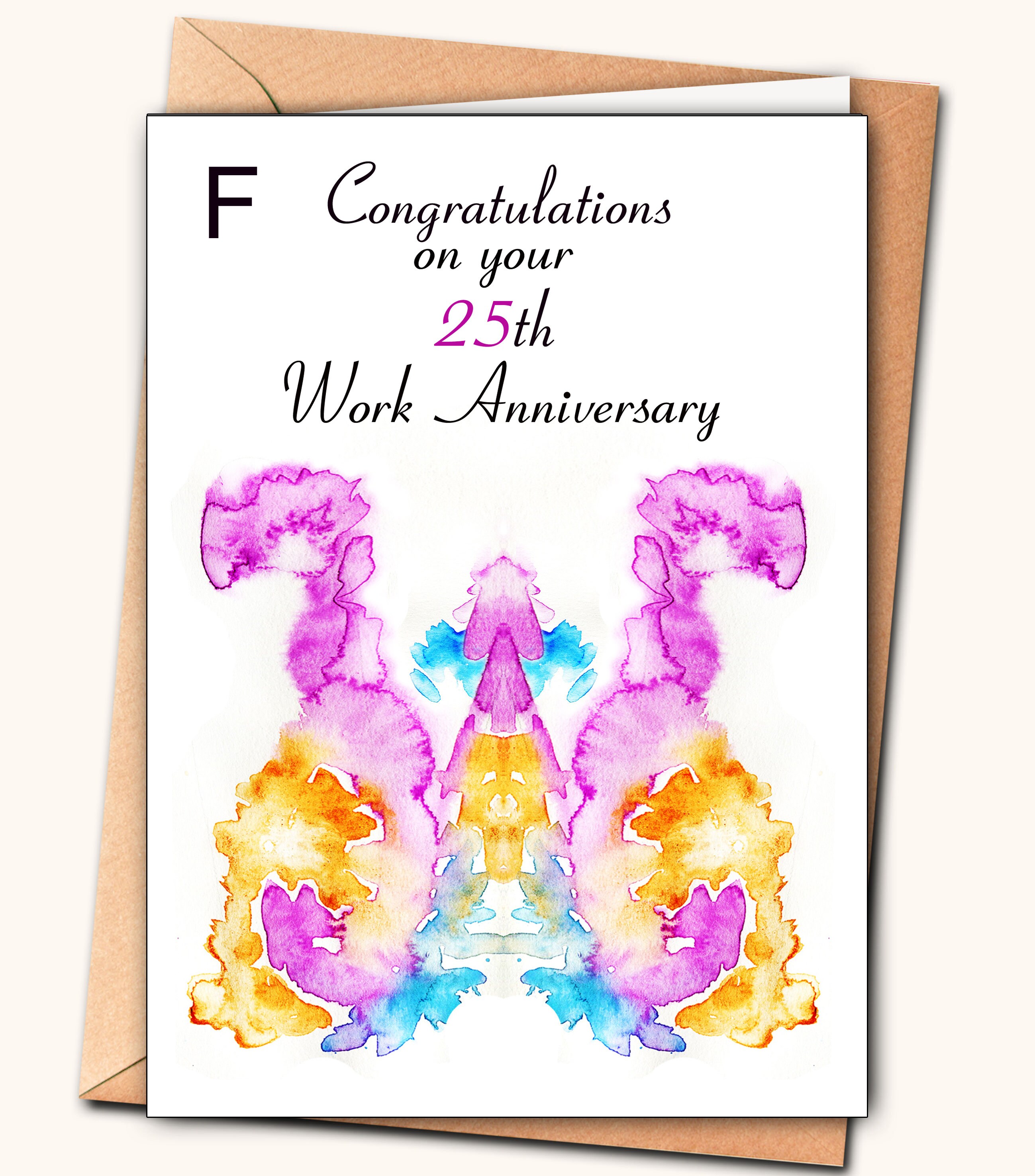 Your Work, Job, Wedding Anniversary, Any Number, Personalised Card ...