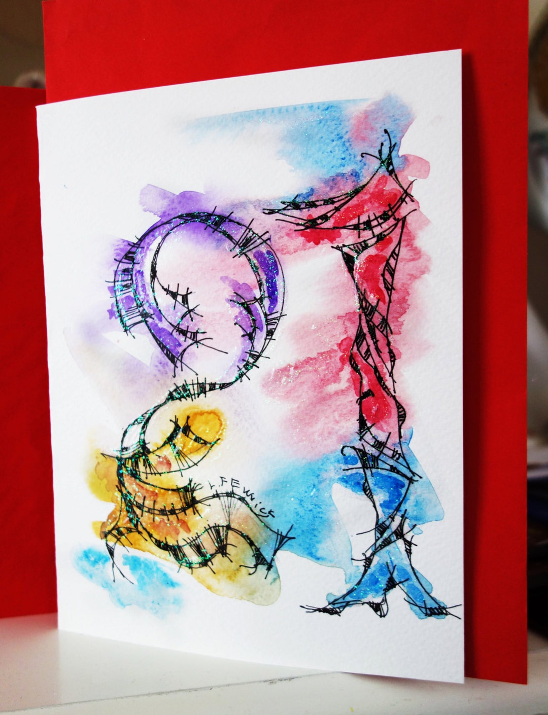 21st Birthday Hand Painted Original ART Greeting Card, One-of-a-kind ...