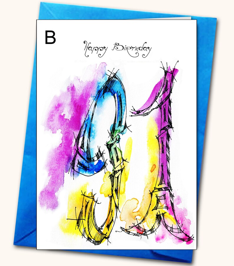 91st Birthday Card, Personalised Card, Any Name on the Cards, Age ...