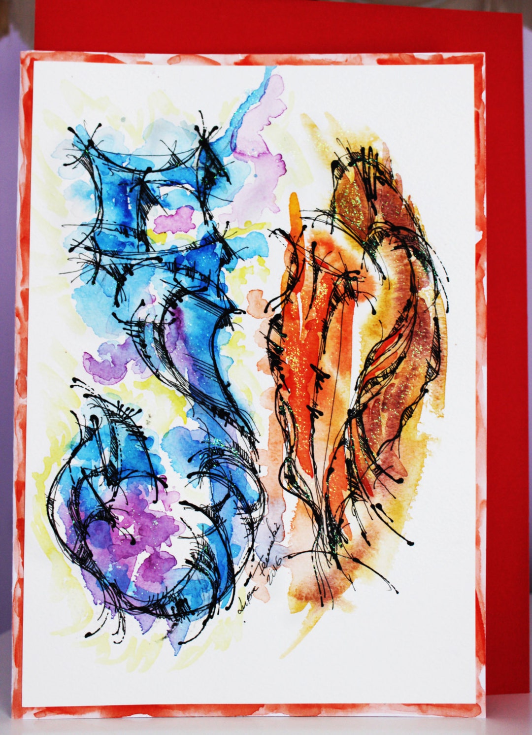 50th Birthday Original Art, One-of-a-kind, EXTRA LARGE A4 (8''x1 ...