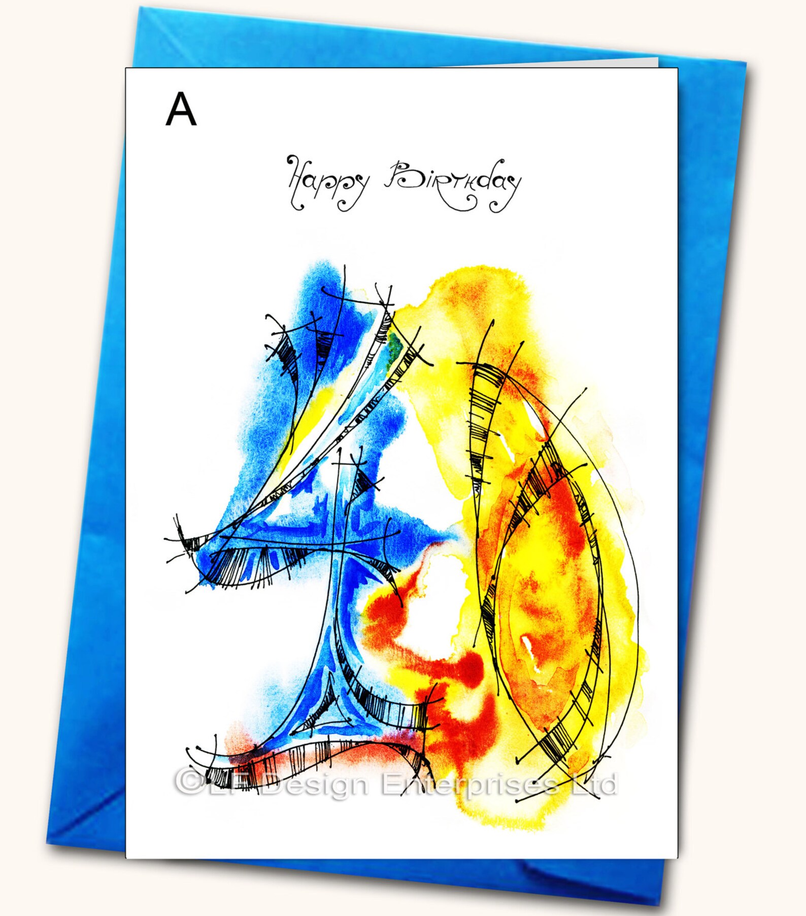 40th EXTRA LARGE Birthday Greeting Card, A4,(8''x 11''), Personalised ...