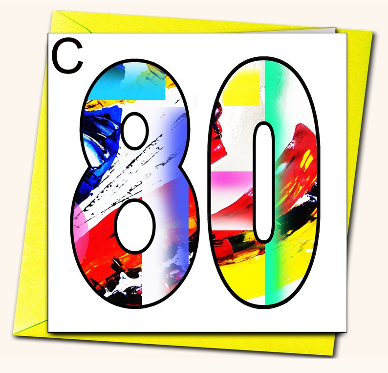 80th EXTRA LARGE A4, Birthday Greeting Card, Personalised Cards, Age ...