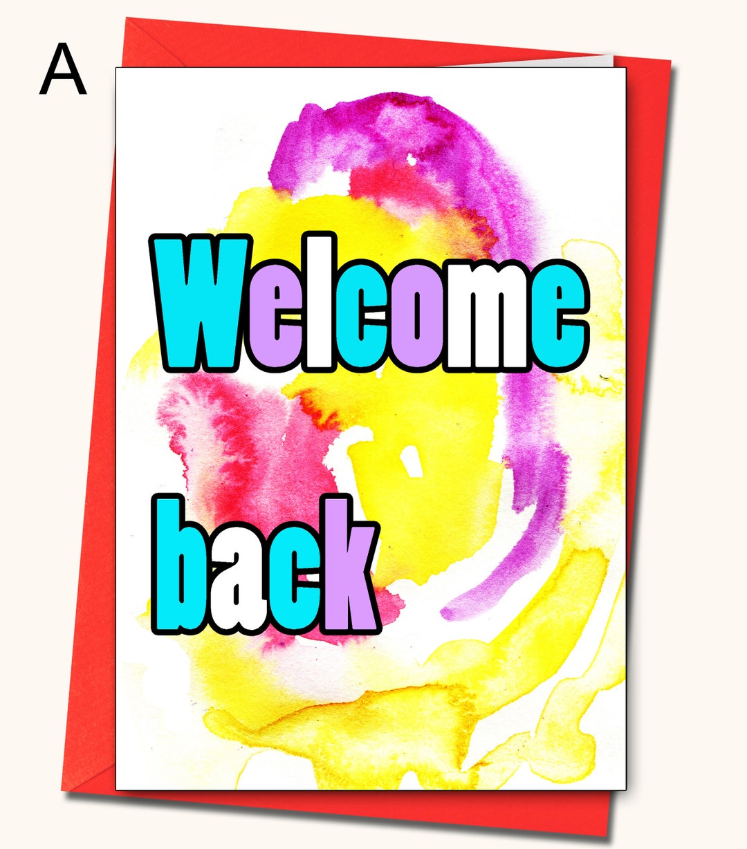 EXTRA LARGE, A4, Welcome Back, Handmade Greeting Card, Personalised ...