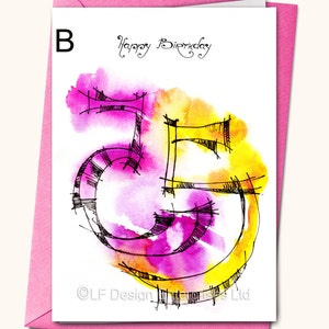 55th Birthday Greeting Card, Personalised Cards, Any Name on the Cards ...