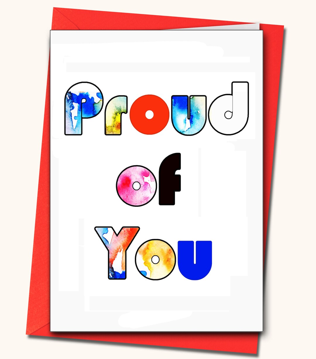 Proud of You, Greeting Card, Personalised Cards, Handmade, Watercolour ...