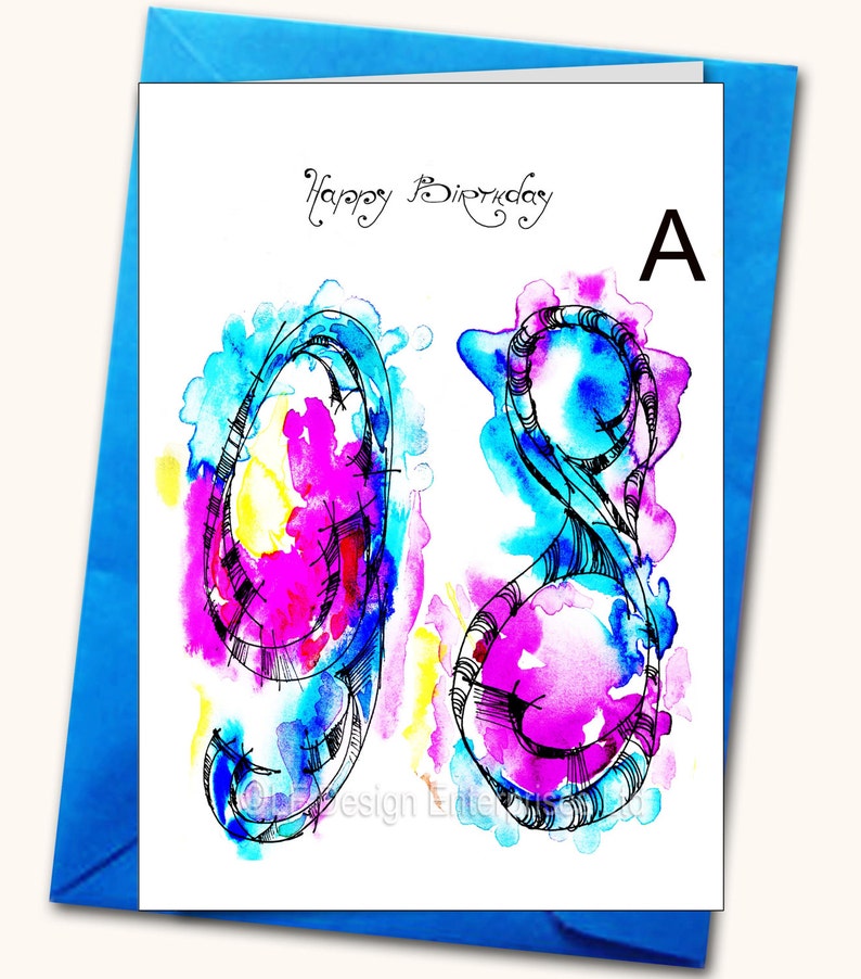 98th Birthday Greeting Card, Personalised Cards, Age Specific Birthday ...