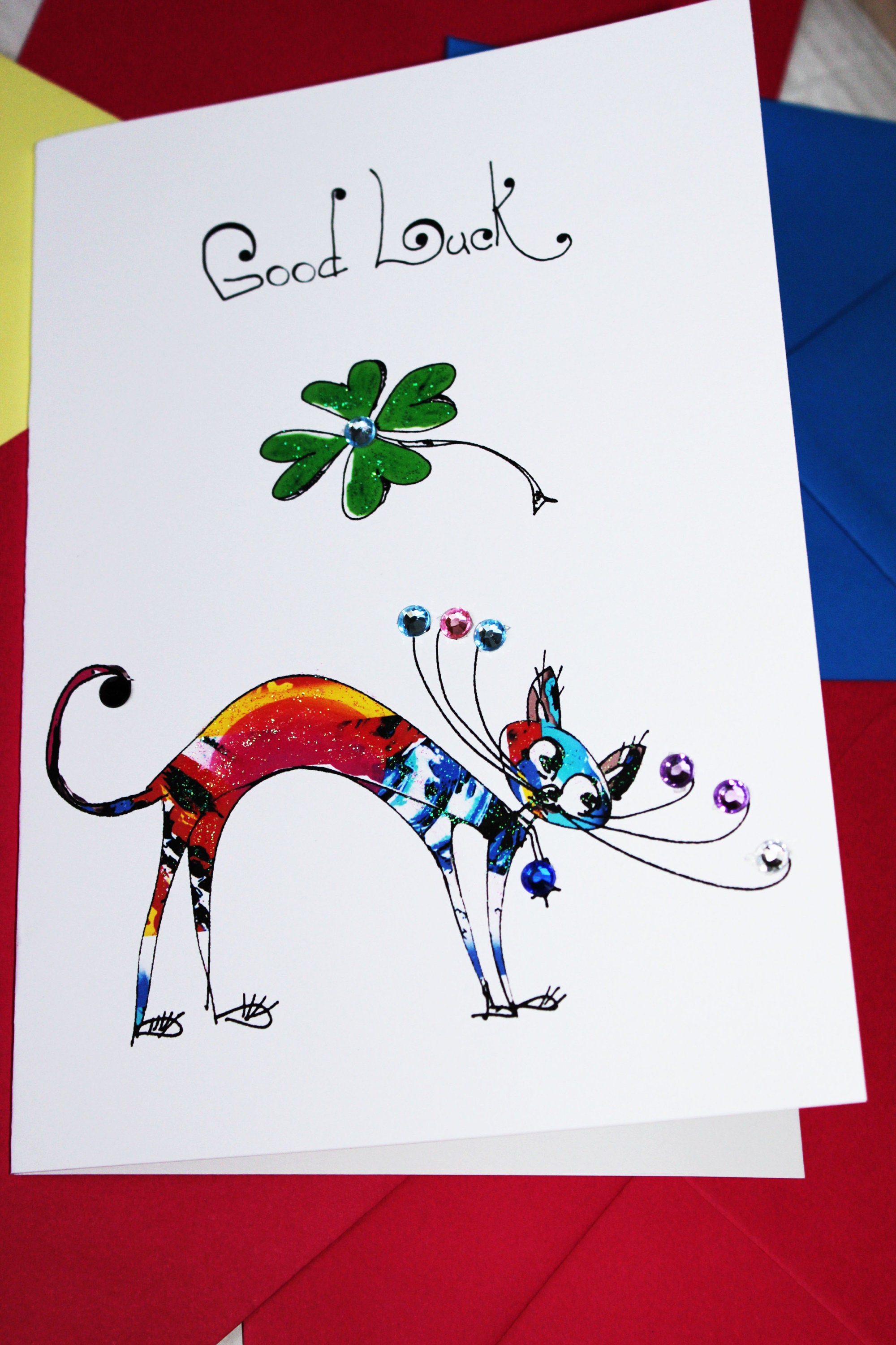 GOOD LUCK Greeting Card, Personalised Cards, Any Name on the Cards ...