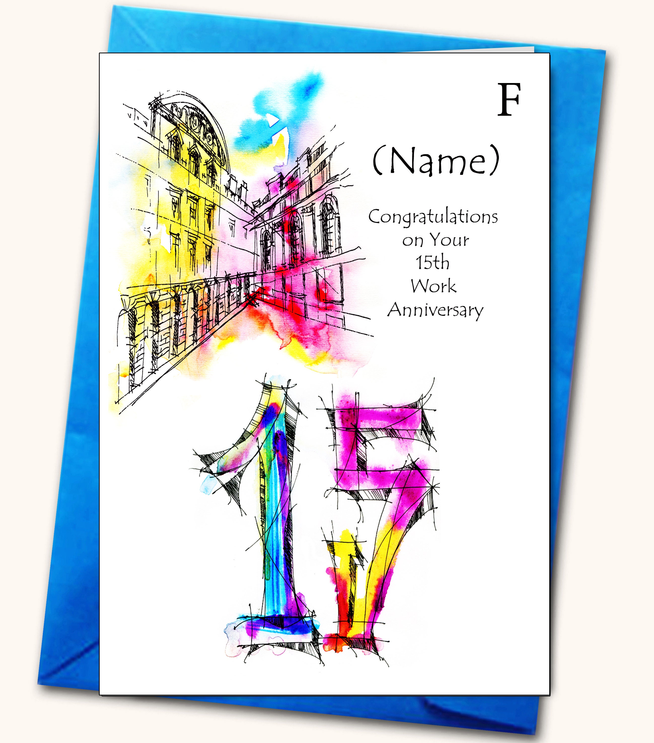 Your 1st, 5th, 10th, 20th, Any Year Job Anniversary Card, Personalised ...