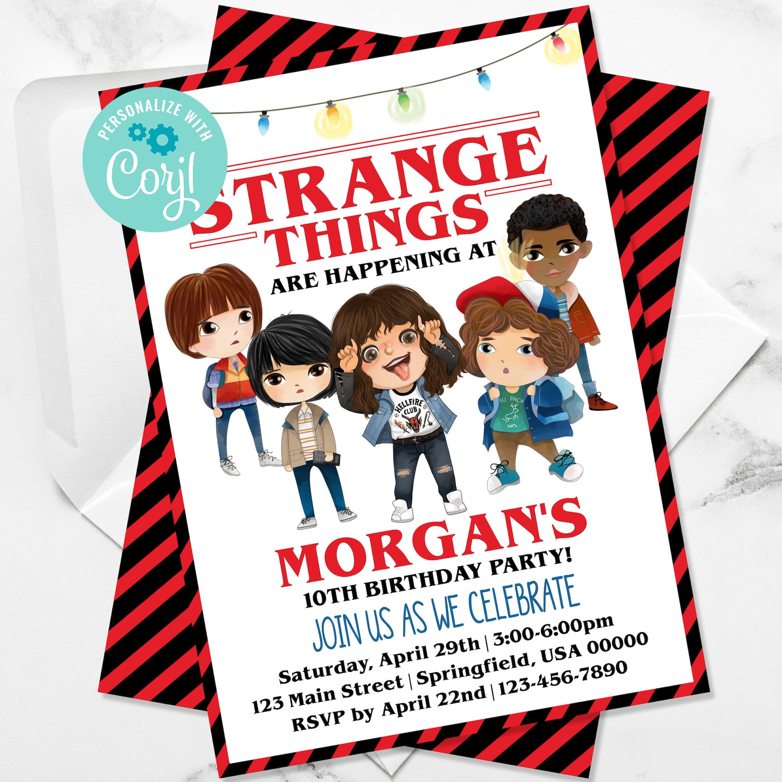 Stranger Kids Invitation Stranger Party Invitation Stranger - Etsy