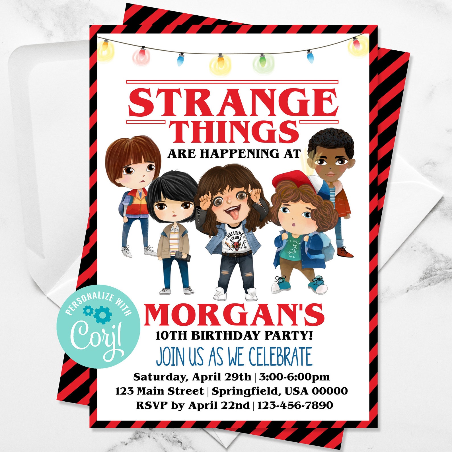 Stranger Kids Invitation Stranger Party Invitation Stranger - Etsy