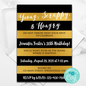 Hamilton Invitation, Hamilton the Musical, Editable Hamilton Invitation ...