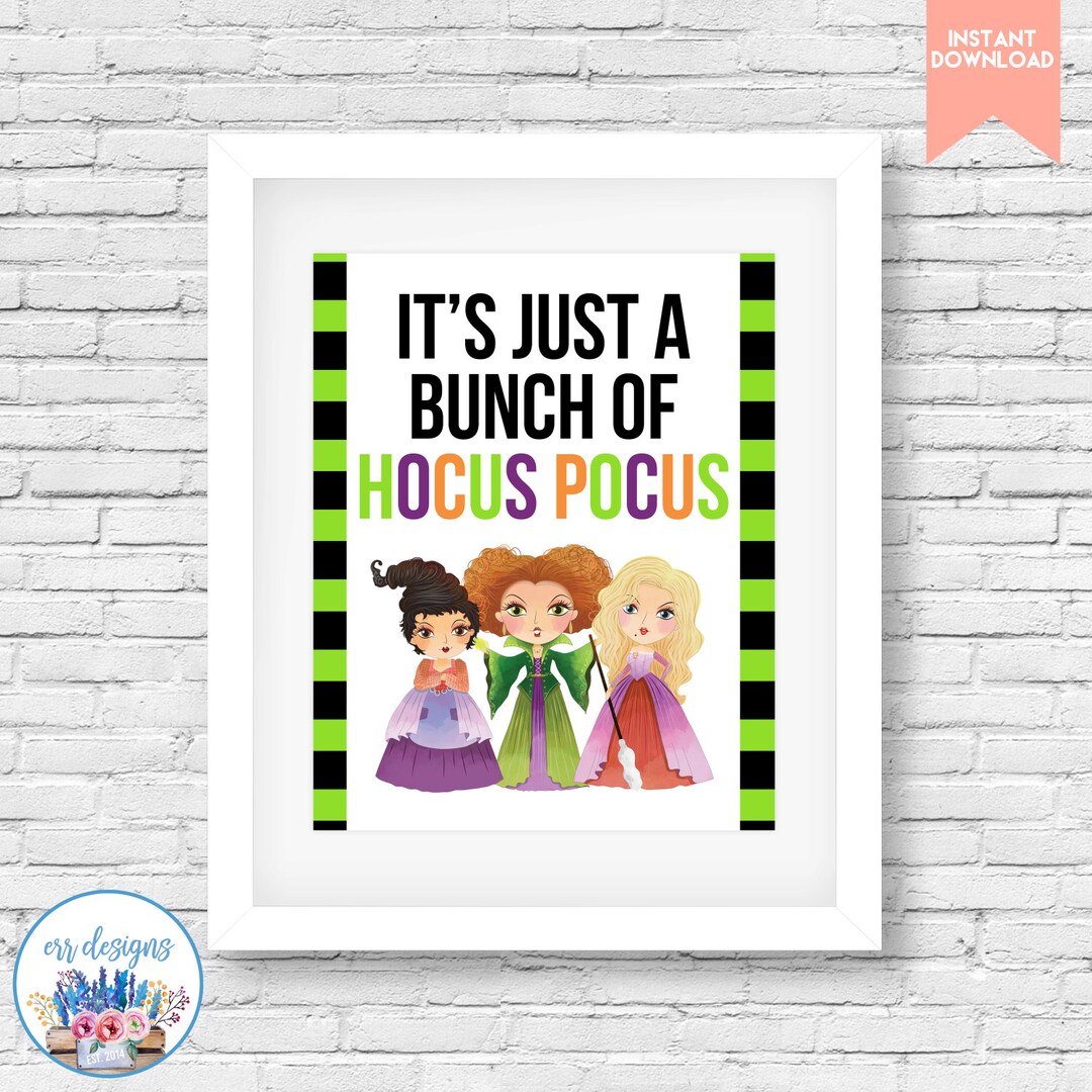 Hocus Pocus Printable, Hocus Pocus Halloween Decor, 8x10 Hocus Pocus ...