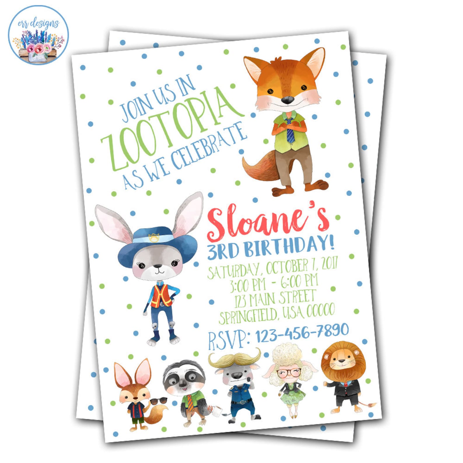 Zootopia Invitation Zootopia Birthday Zootopia Birthday | Etsy