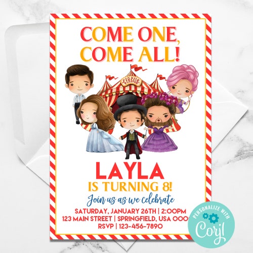 THE GREATEST SHOWMAN Birthday Invitation - Etsy