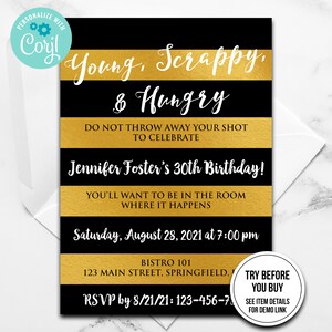 Hamilton Invitation, Hamilton the Musical, Editable Hamilton Invitation ...