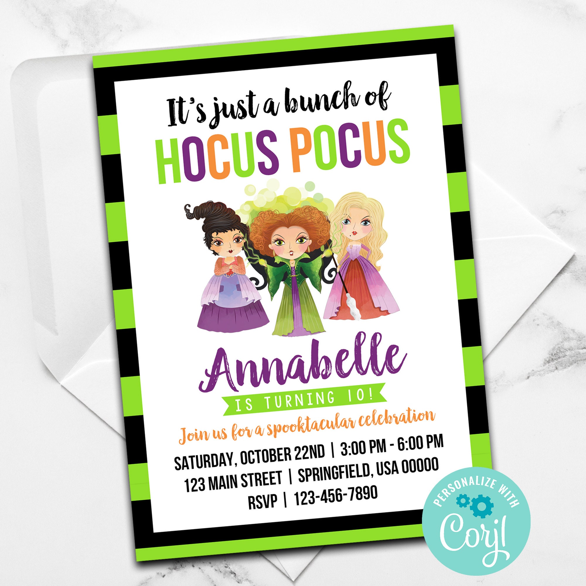 Hocus Pocus Invitation Hocus Pocus Party Editable Hocus - Etsy