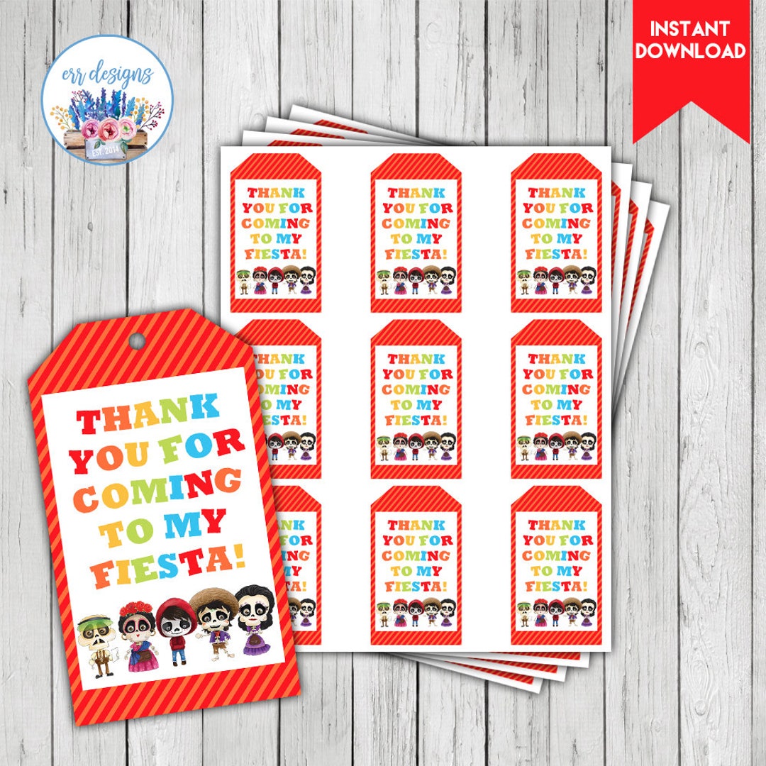 Coco Favor Tags Coco Birthday Coco Party Coco Birthday - Etsy