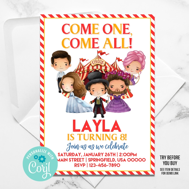 Greatest Showman Invitation Greatest Showman Party - Etsy UK