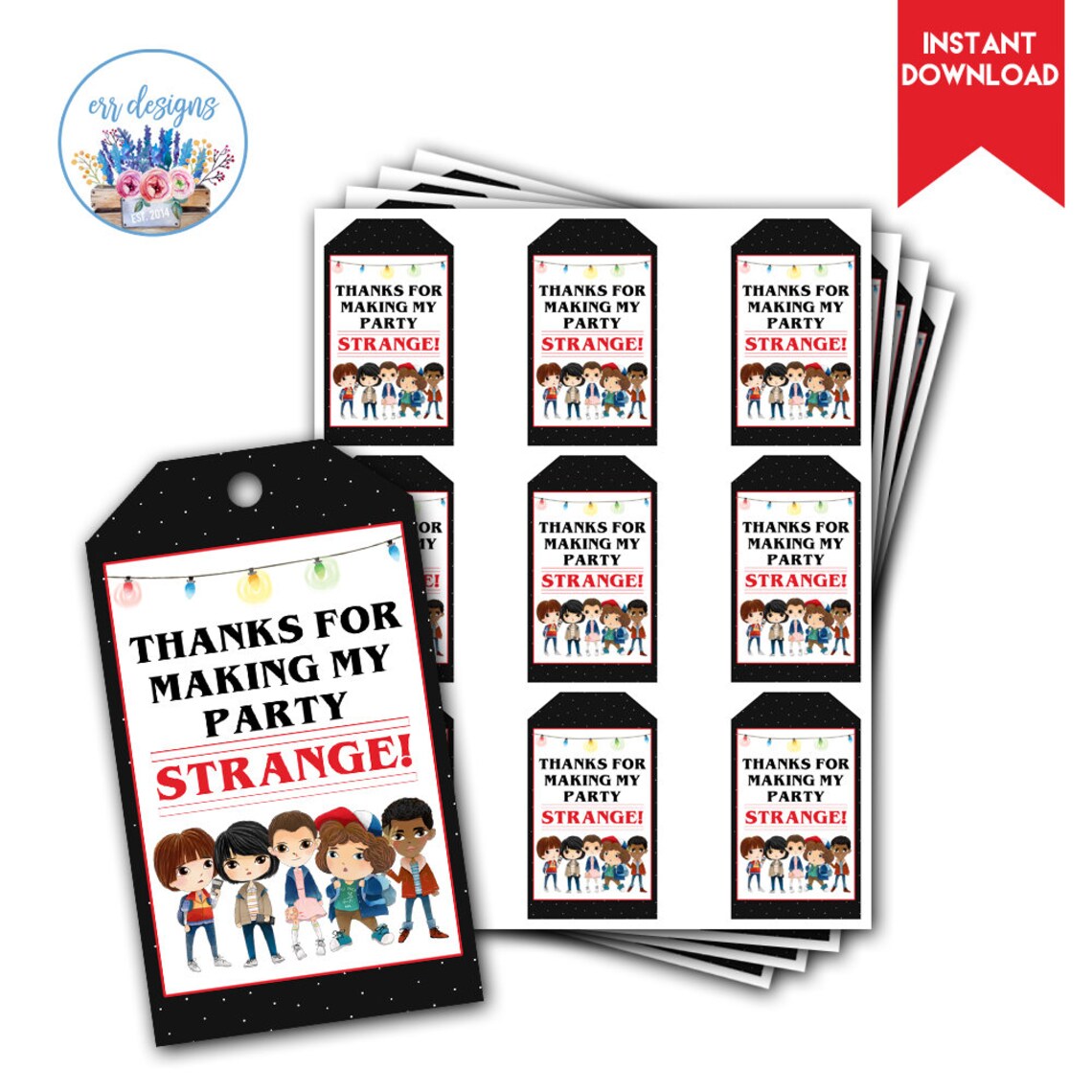 Stranger Kids Favor Tags Strange Birthday Stranger Party - Etsy