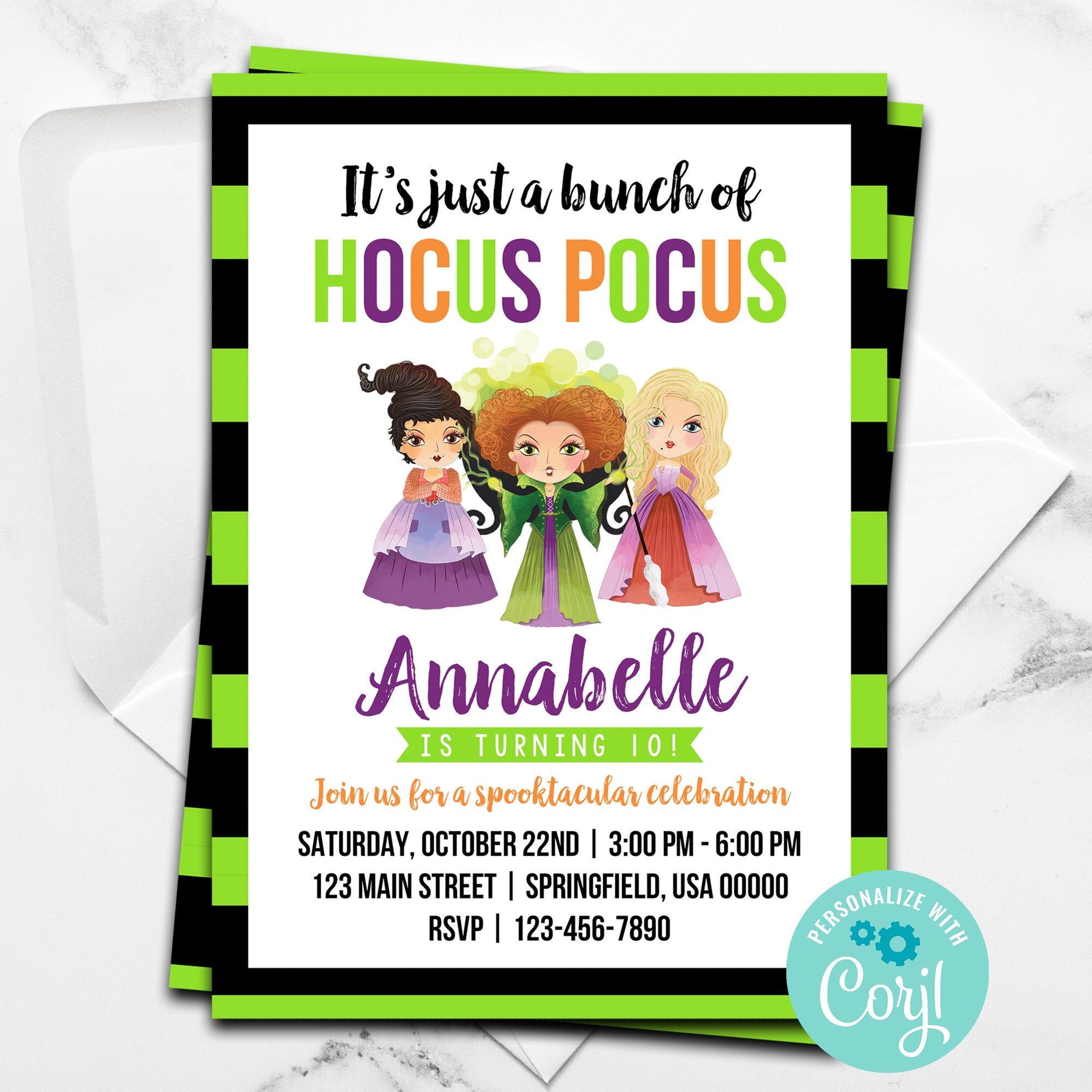 Hocus Pocus Invitation Hocus Pocus Party Editable Hocus - Etsy