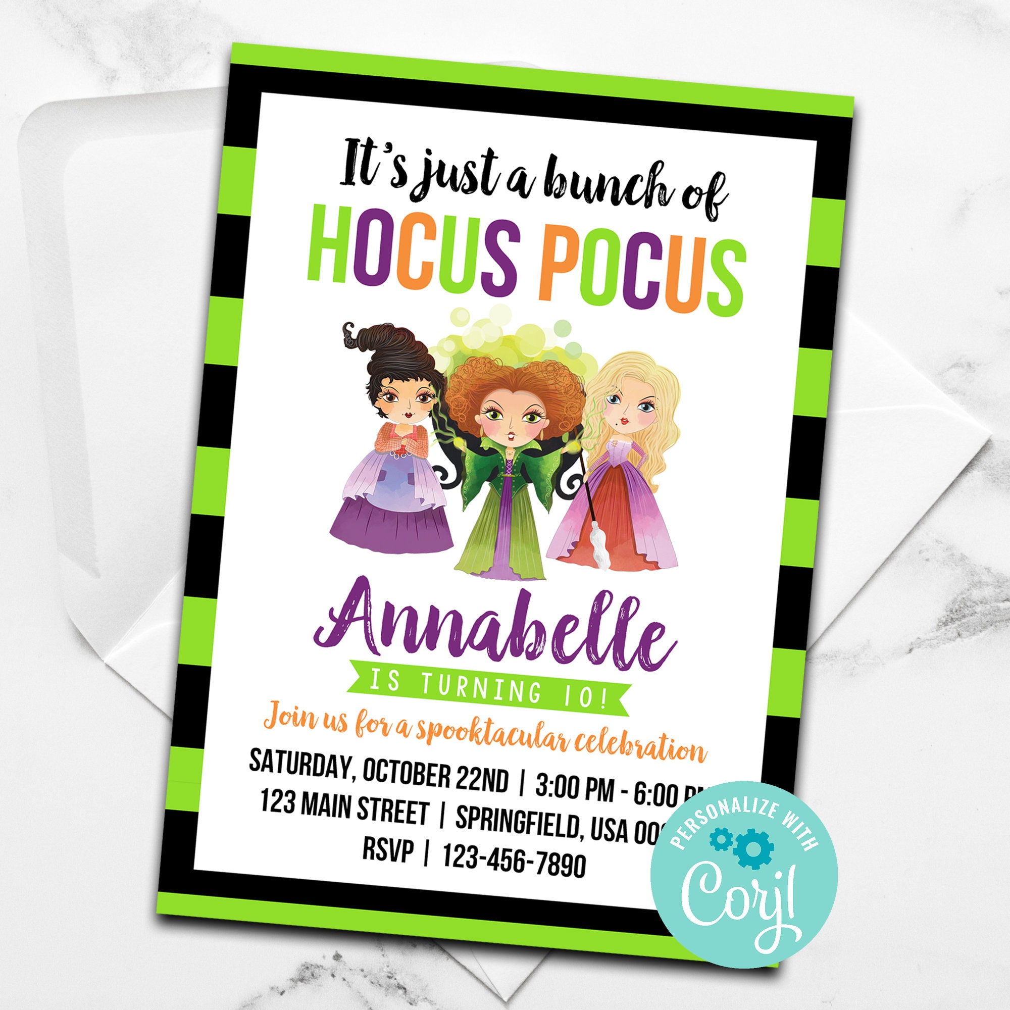 Hocus Pocus Invitation Hocus Pocus Party Editable Hocus - Etsy