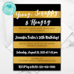 Hamilton Invitation, Hamilton the Musical, Editable Hamilton Invitation ...