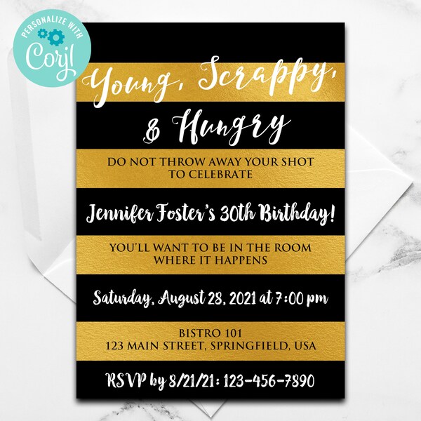 Hamilton Birthday Invitation - Etsy
