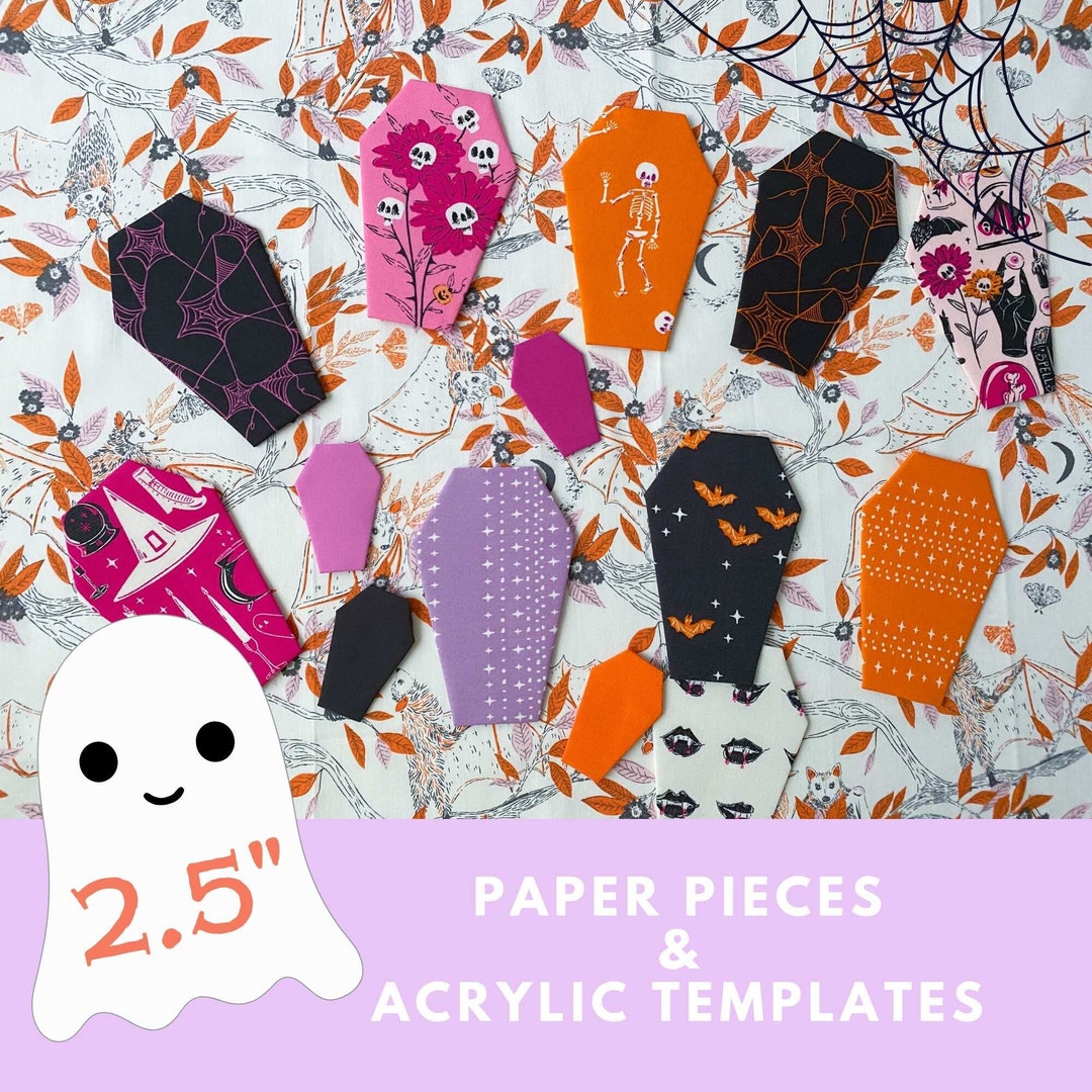 2.5 Inch Coffin Paper Pieces and Acrylic Templates English - Etsy
