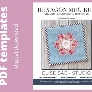 Hexagon Mug Rug Block: EPP Paper Templates (PDF Download) - Etsy
