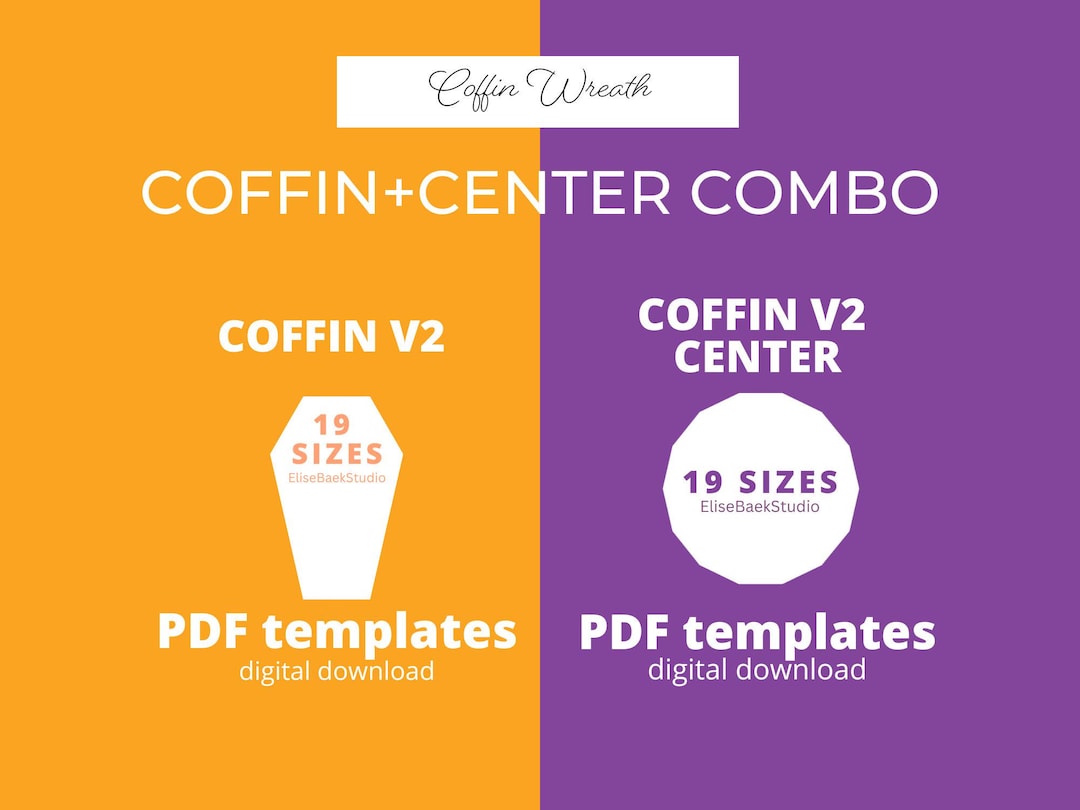 Coffin Wreath EPP Template: Coffin V2 + Center, 19 Sizes (PDF Download ...