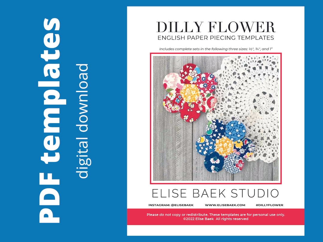 Dilly Flowers 1 - English Paper Piecing - EPP - Paper Templates - 3 ...