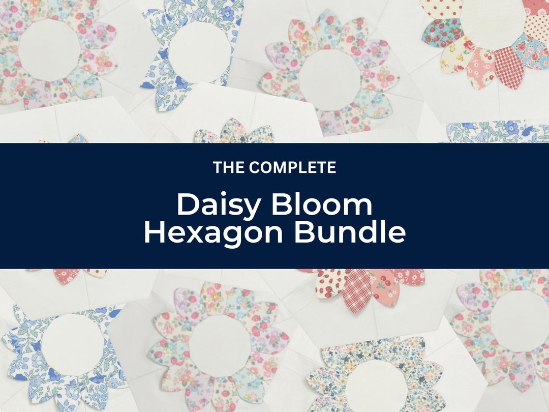 Daisy Bloom Hexagon Complete Bundle With Papers and Acrylic Templates ...